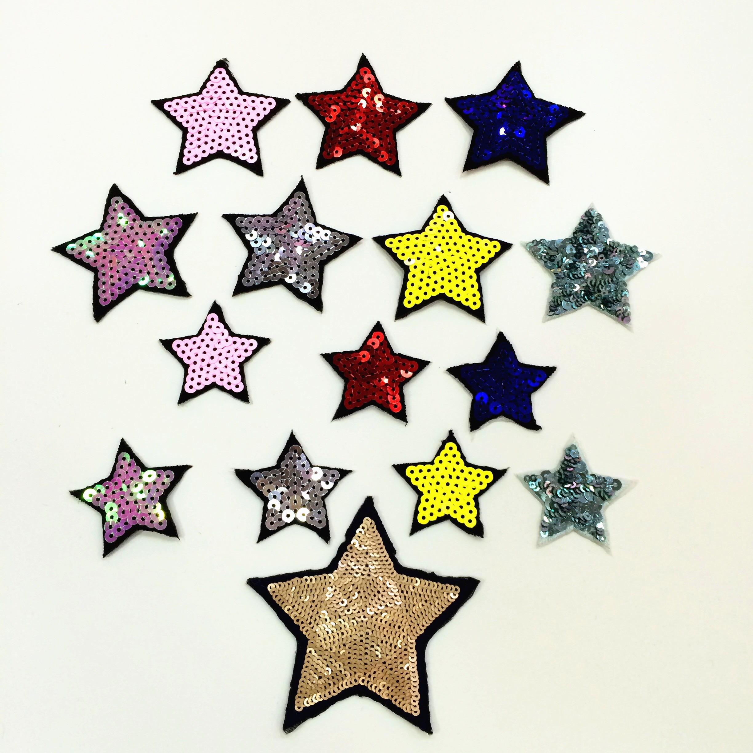 15 Pieces Colorful Stars Sequined Applique Patchpaillette - Etsy