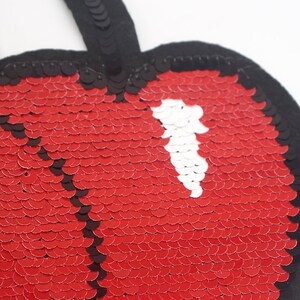Red or Pink Cherry Sequined Applique Patch,paillette Patch,sequins Cherry Patch Supplies for ...
