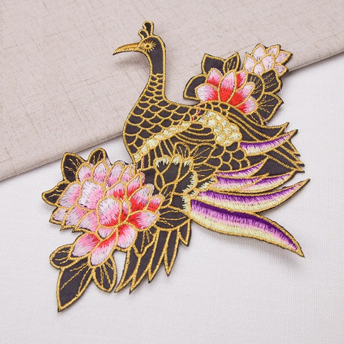 A Pair of Peacock Embroidery Iron on Applique Patchvintage | Etsy