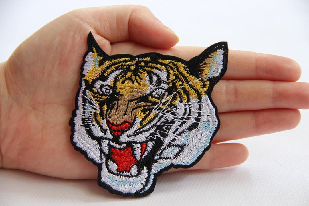 Tiger Head Embroidery Iron on Applique Patch,embroideried Tiger Patch ...