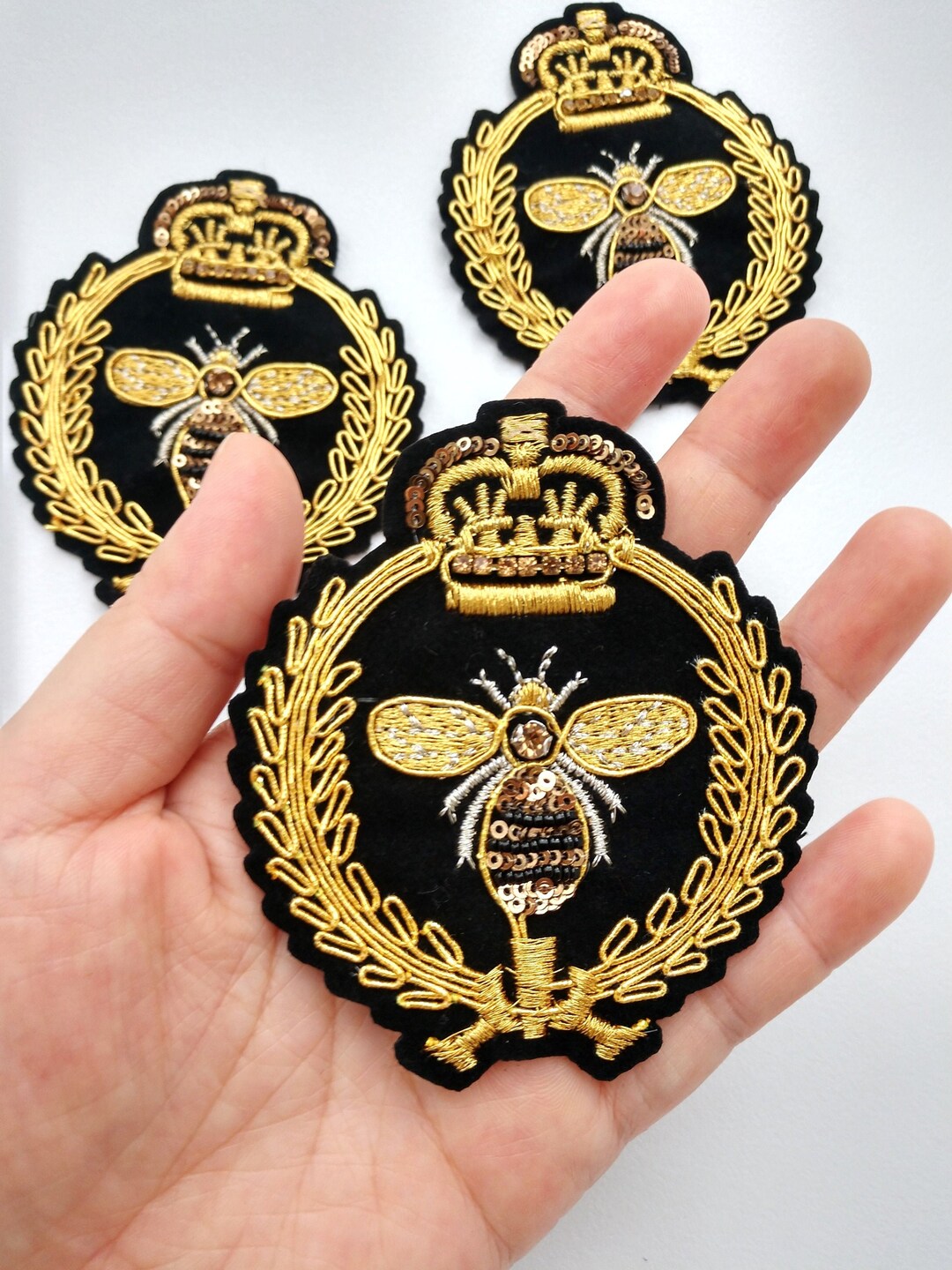 Delicate Gold Bee Embroidered Applique Patch,embroidery Bees Patch for ...