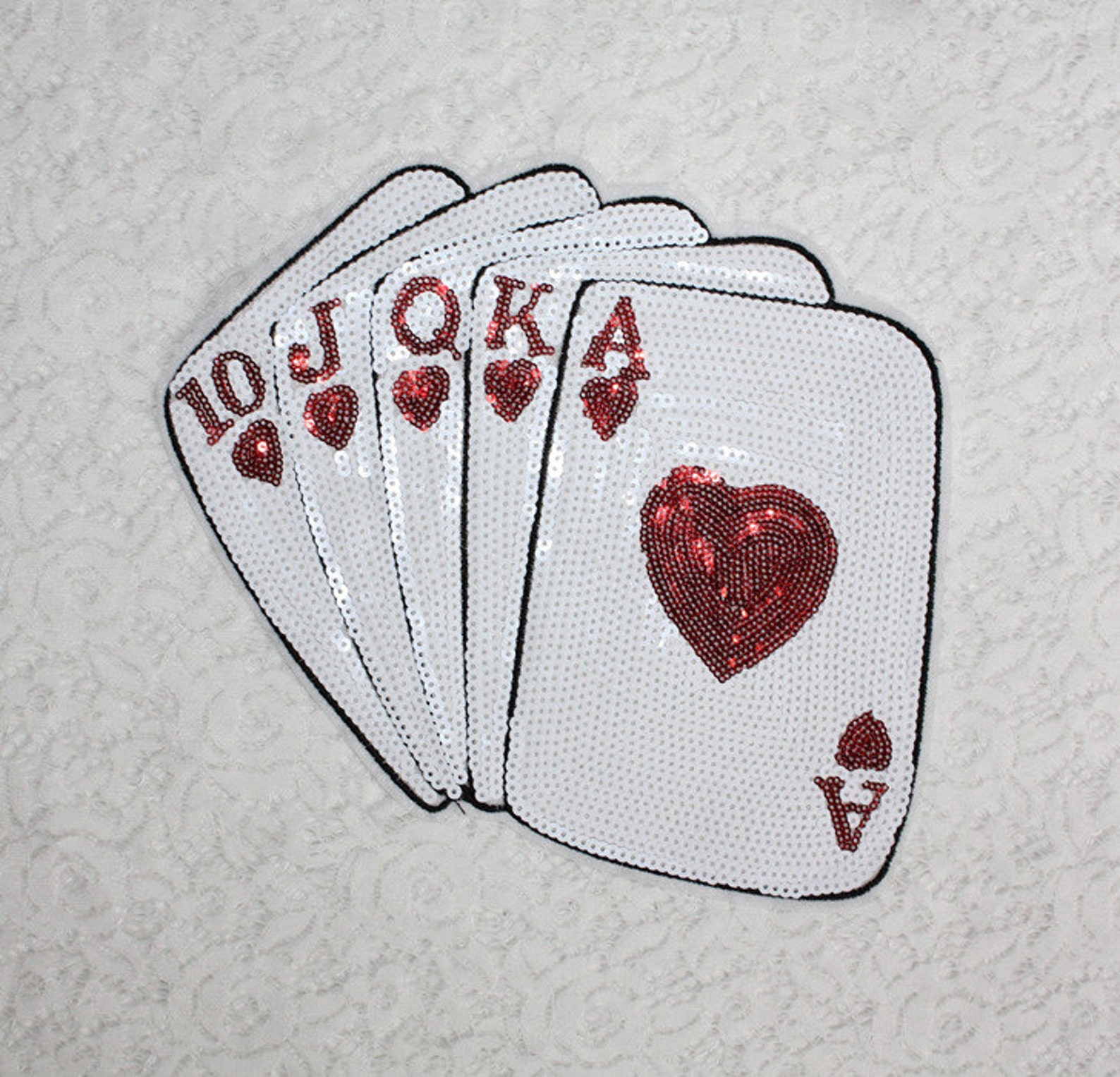 Playing Card Sequined Applique Patch,paillette Patch,sequins Patch ...