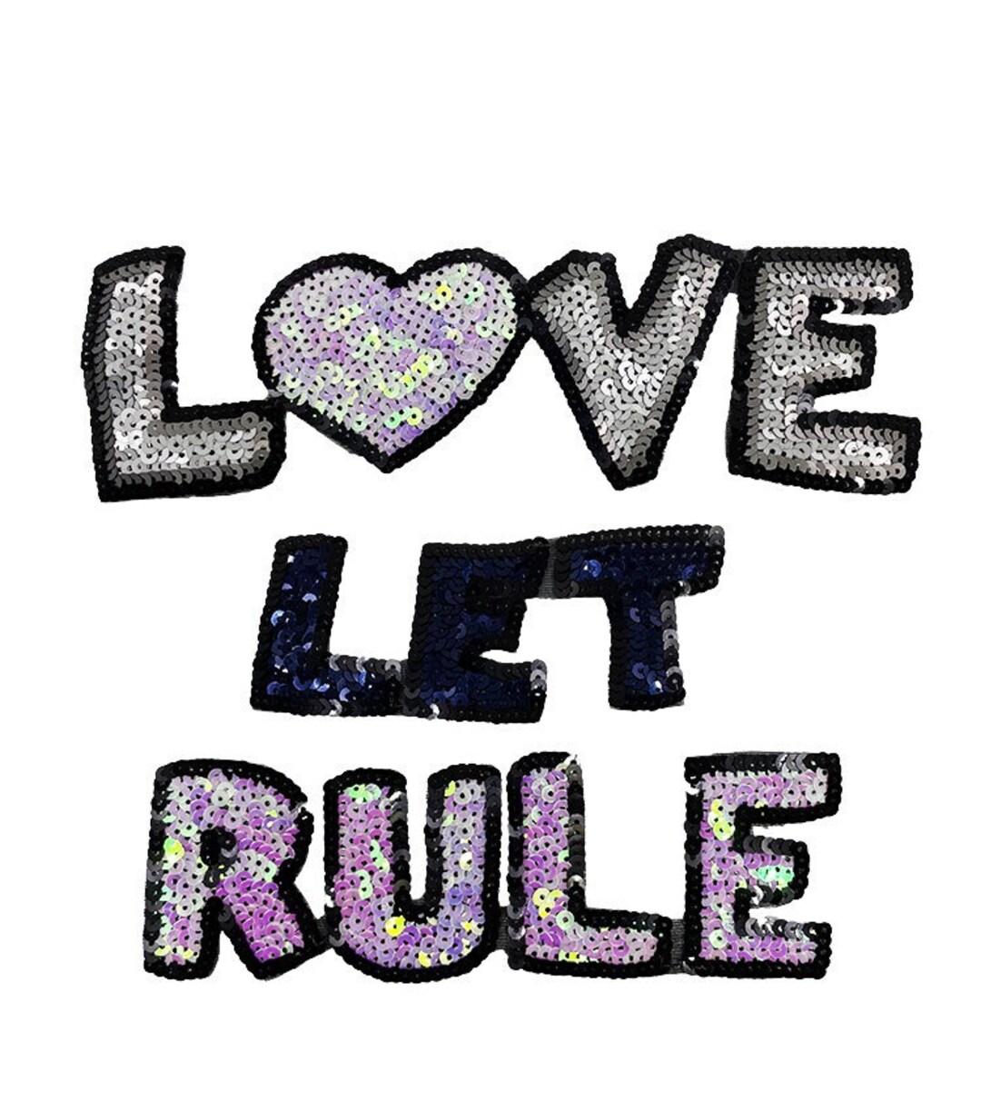 Love Let Rule Sequined Applique Patch,paillette Patch,sequins Patch ...