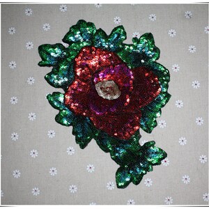 Flower Sequined Applique Patch,sequin Flower Patches,vintage Floral ...