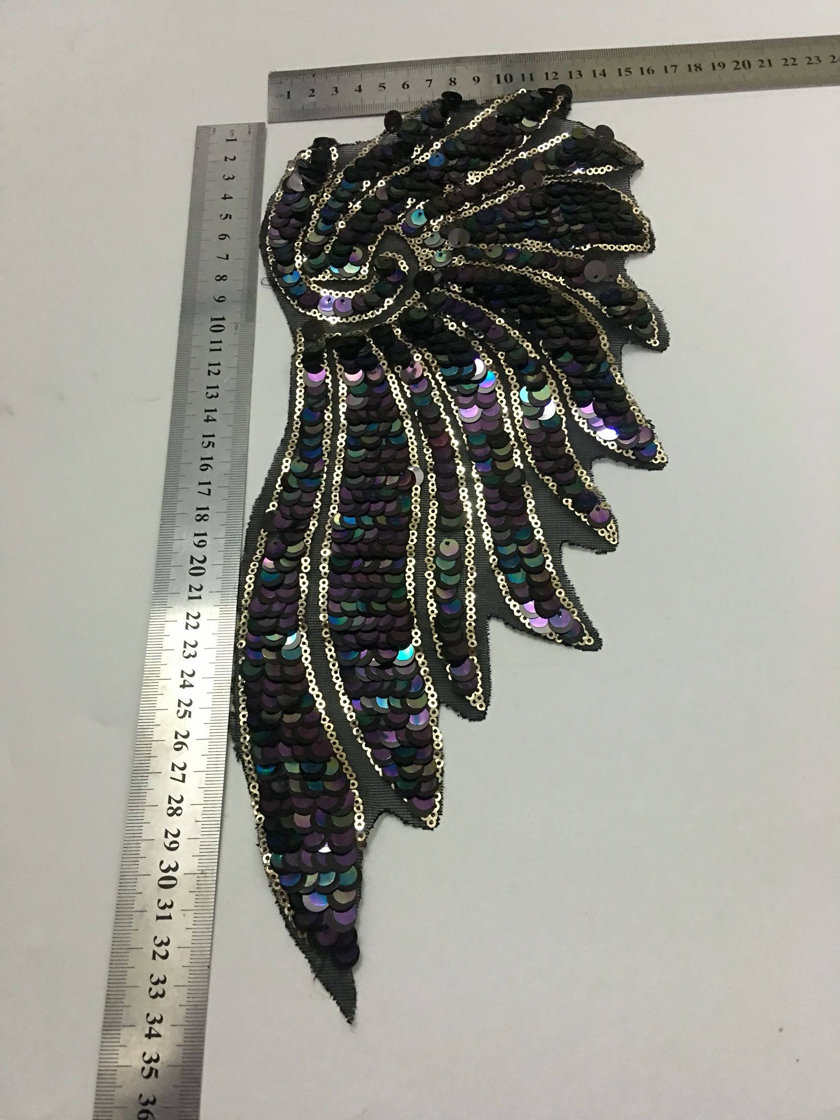 A Pair of Wing Sequined Applique Patchsequins Wings Patch - Etsy