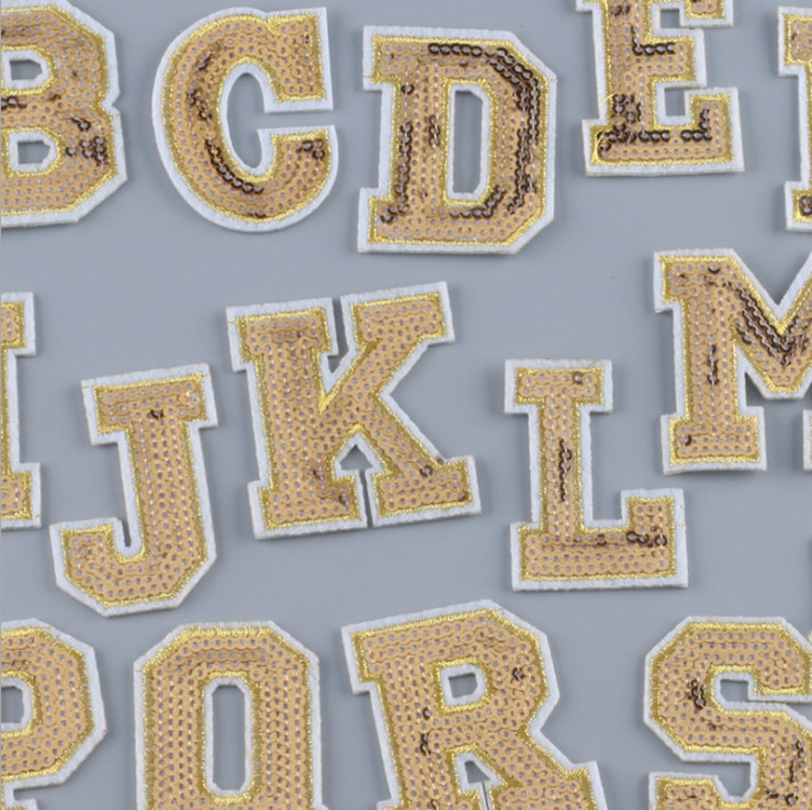 A Set 28 Pieces Gold or Silver Embroidery Sequined Letters - Etsy