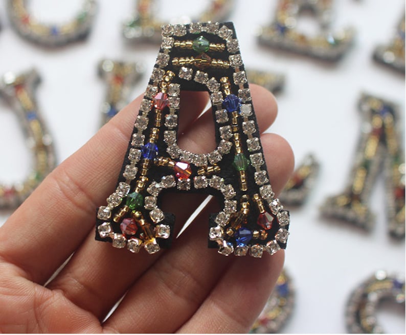 Delicate Embroidery Beaded Letters Sequined Applique - Etsy