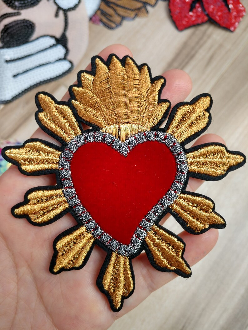 Heart Embroidered Applique Patchembroidery Heart Patch for - Etsy