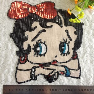 Cartoon Girl Sequined Applique Patch,paillette Patch,sequins Girl Patch ...