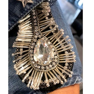 A Pair of Tassels Epaulethandmade Shoulder Padstuds Diamond - Etsy