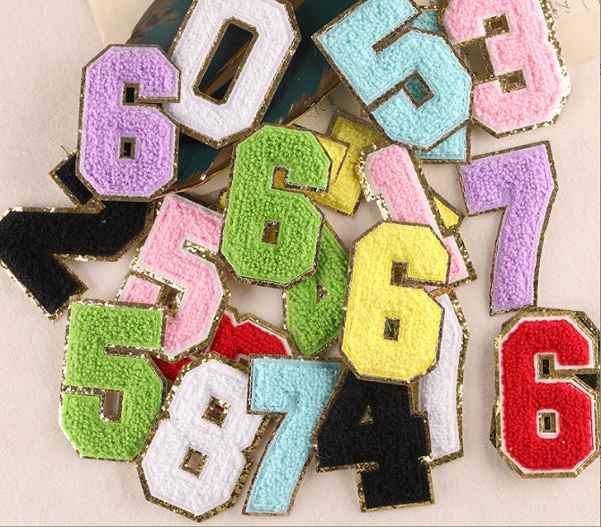 Colorful Embroidered Iron on Numbers Applique Patchiron on - Etsy