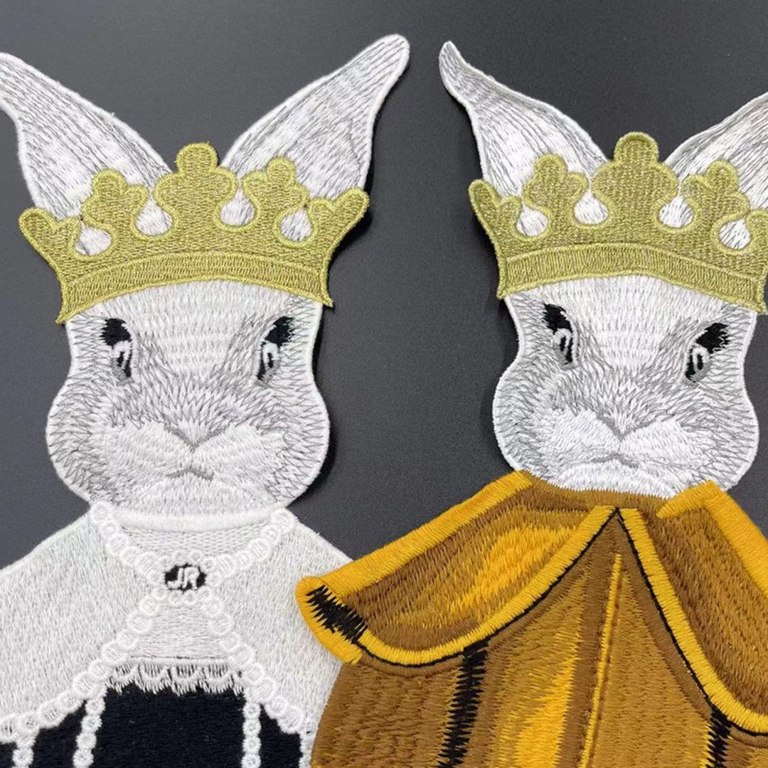 Delicate Crown Rabbit Embroidery Applique Patch,embroideried Rabbit ...