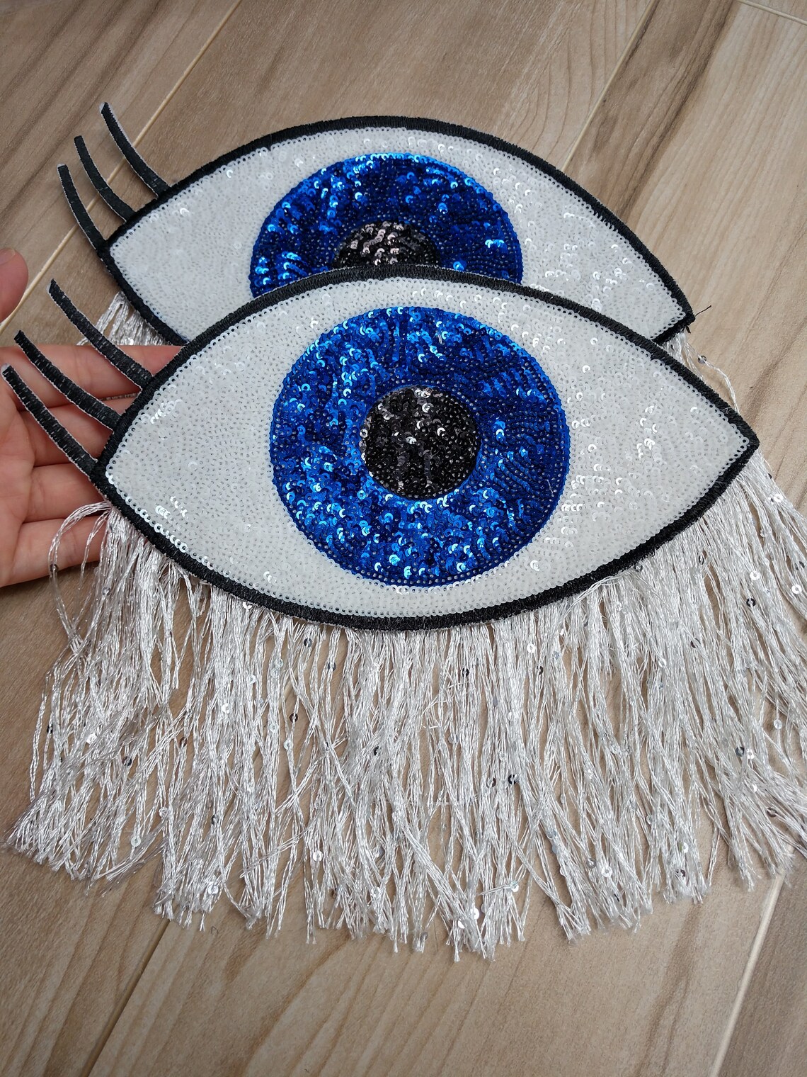 Eye Sequined Applique PatchPaillette PatchSequins Fringed | Etsy