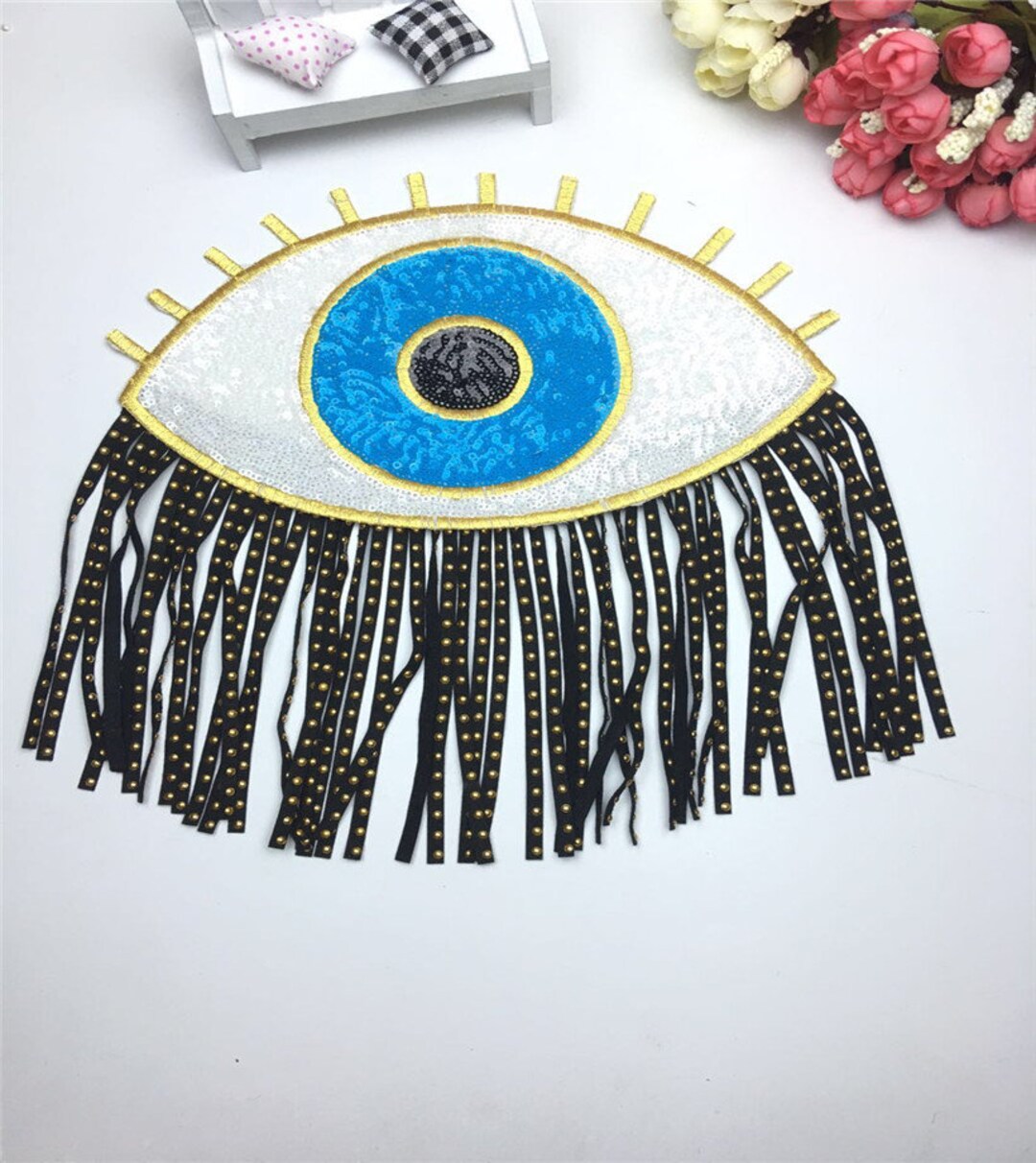 Eye Sequined Embroidery Applique Patch,paillette Patch,sequins Fringed ...