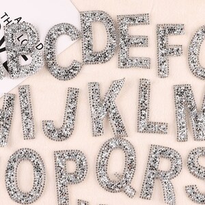 A Set of (26 Pieces) Diamond Letters Embroidery Iron on Applique Patch ...