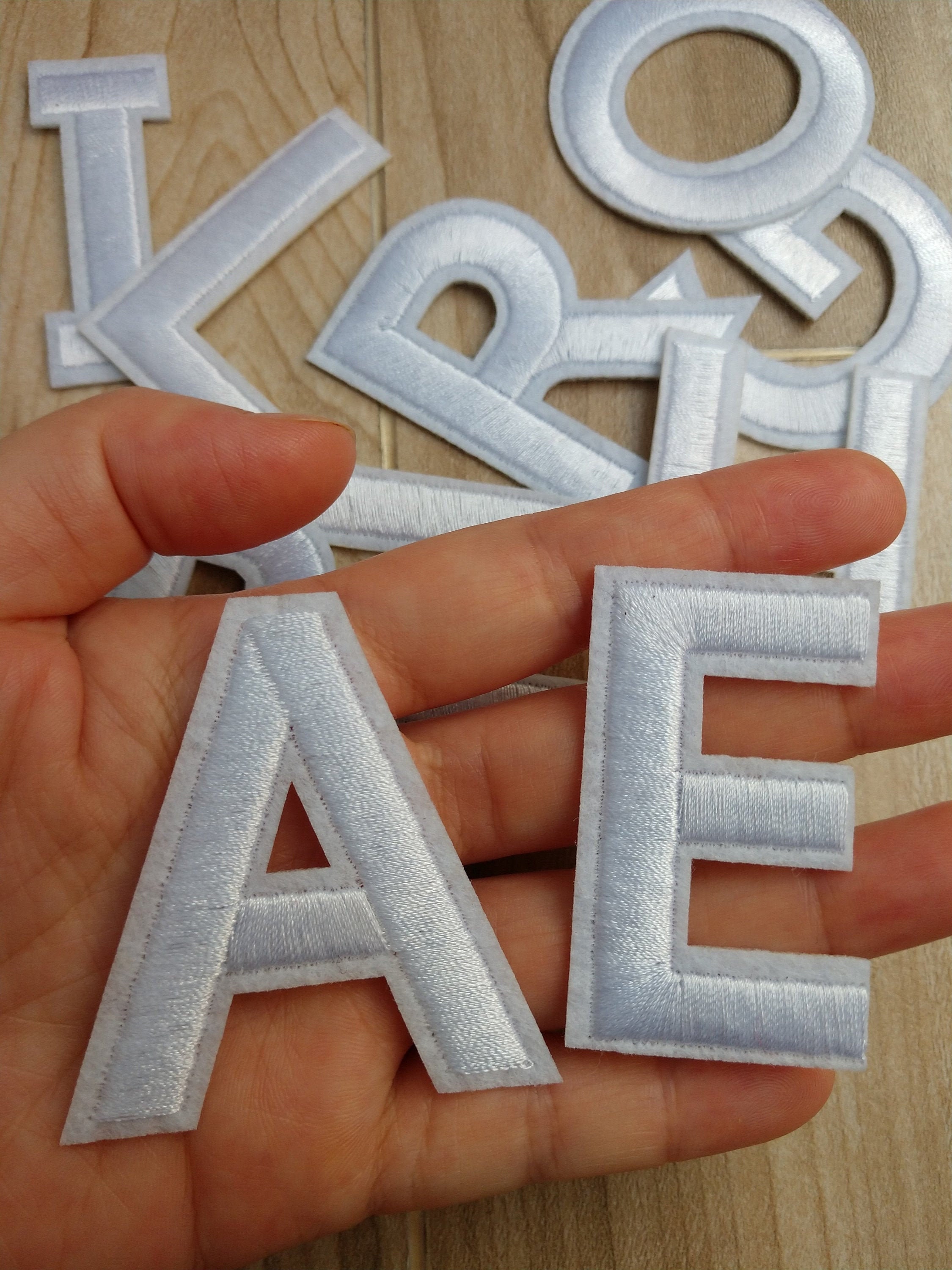 White Embroidered Iron on Letters Applique Patchiron on Name - Etsy