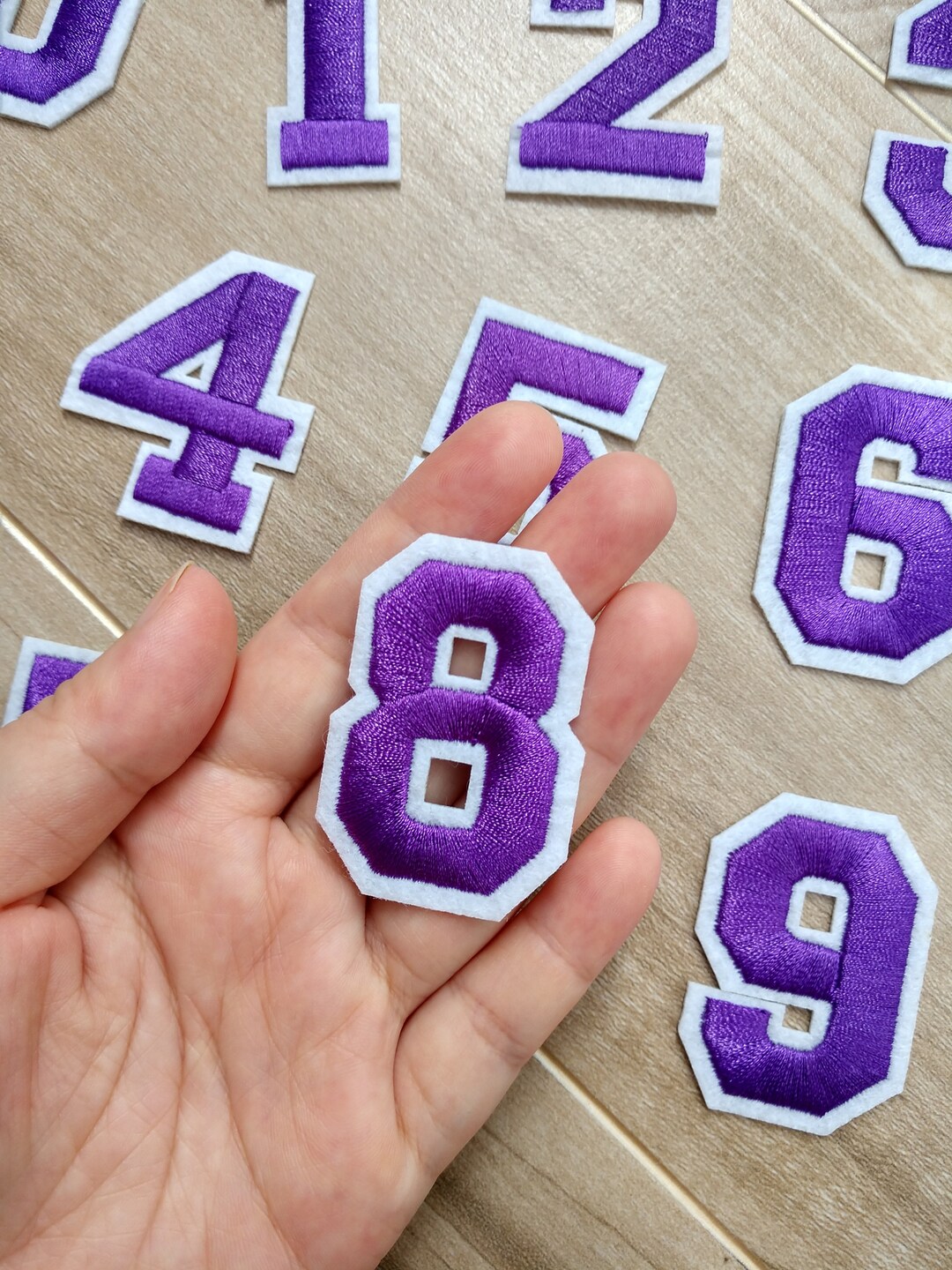 Purple Embroidered Iron on Numbers Applique Patch,iron on Numerals ...
