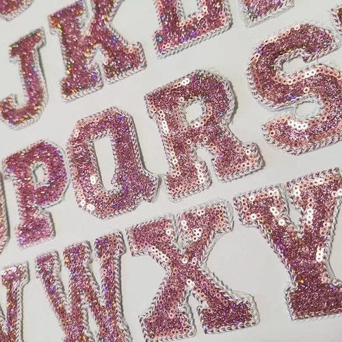 Pink Embroidery Iron on Letters Applique Patchiron on Name - Etsy