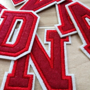 Dark Red Embroidered Iron on Letters Applique Patch,iron on Name ...