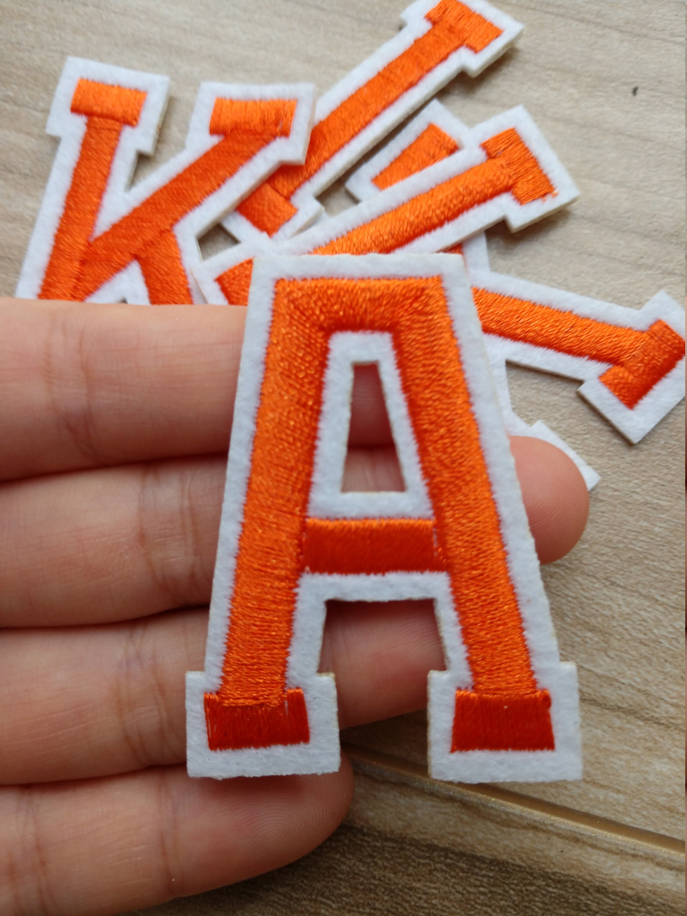 Orange Embroidered Iron on Letters Applique Patchiron on Name - Etsy