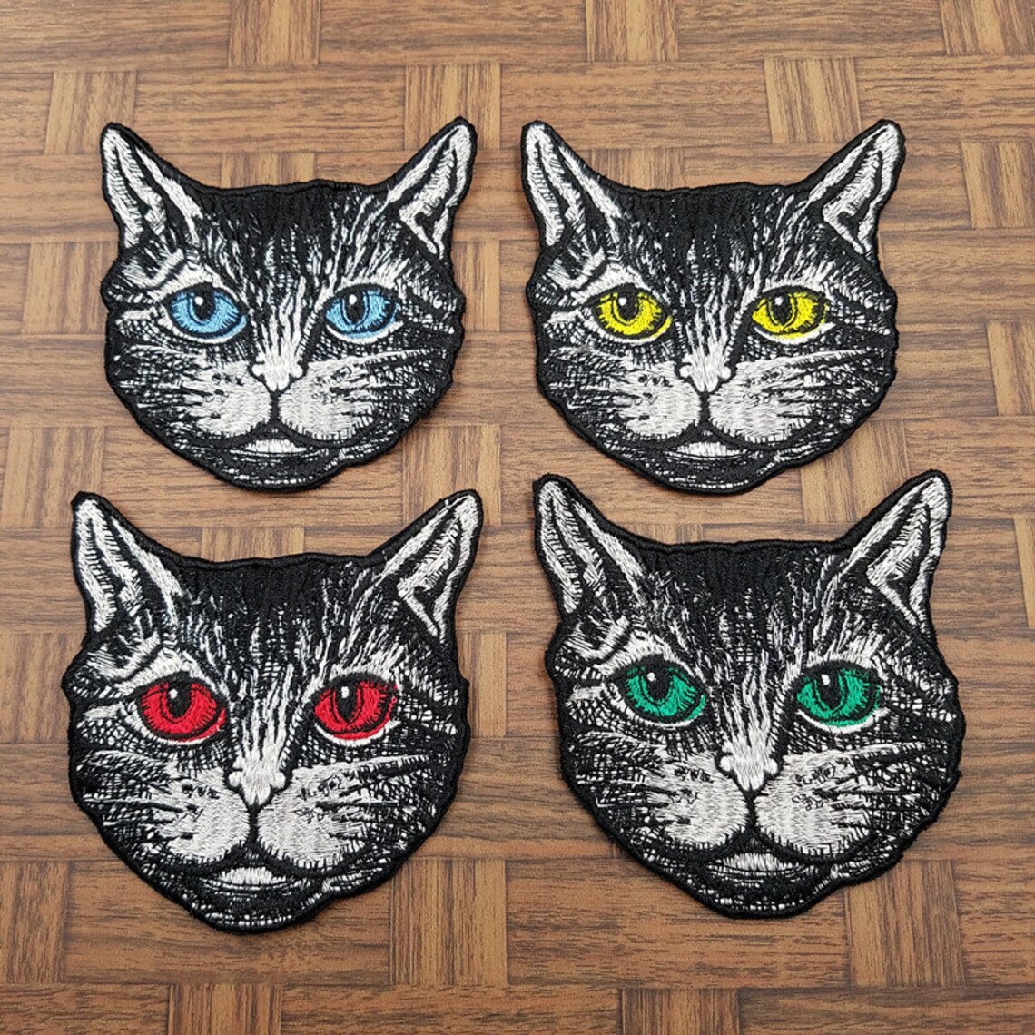 Delicate Cat Head Embroidery Applique Patchembroidered Cat | Etsy