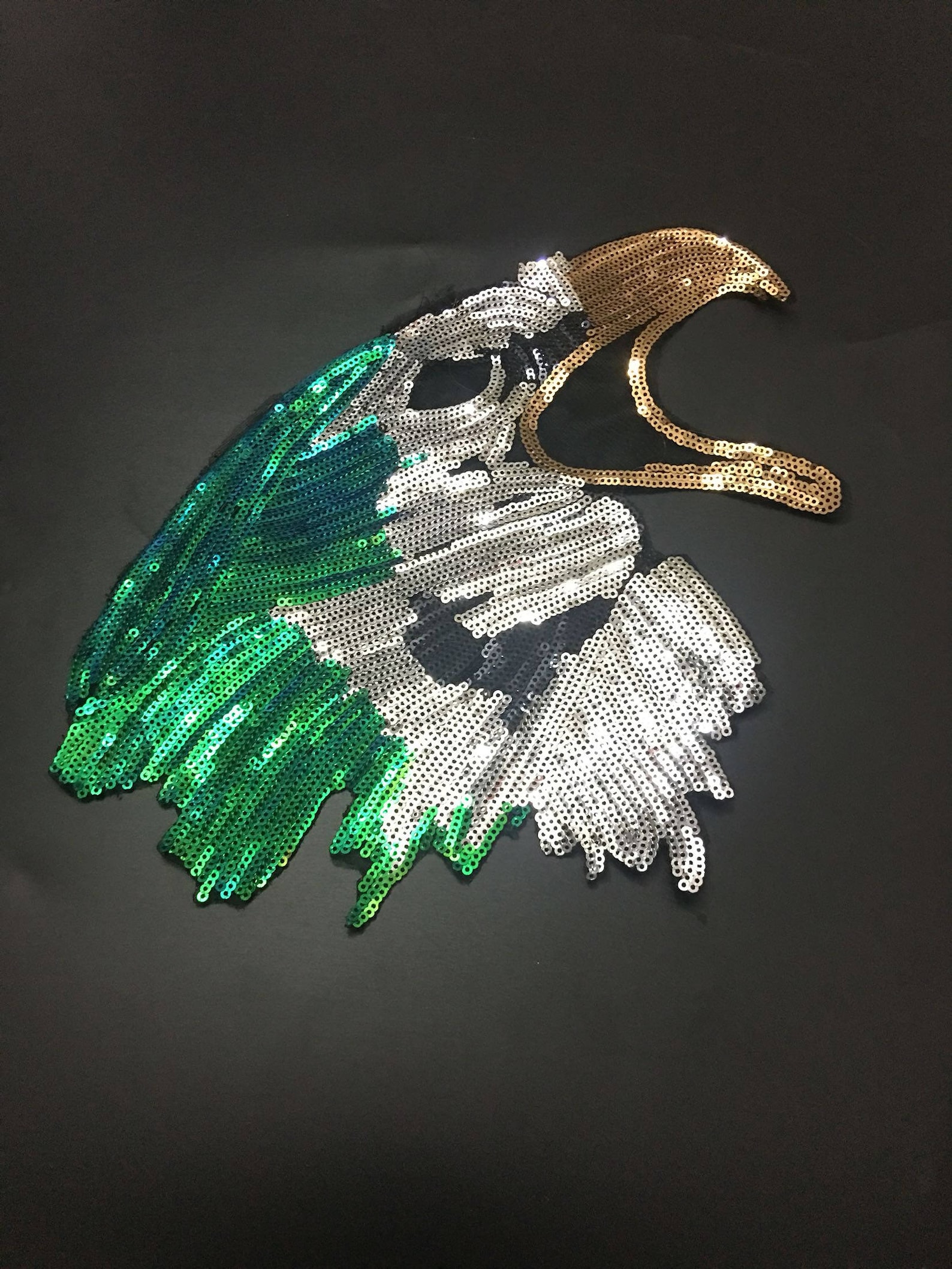 Eagle Head Sequined Applique Patch,paillette Patch,sequins Patch Supplies for Coat,t-shirt ...
