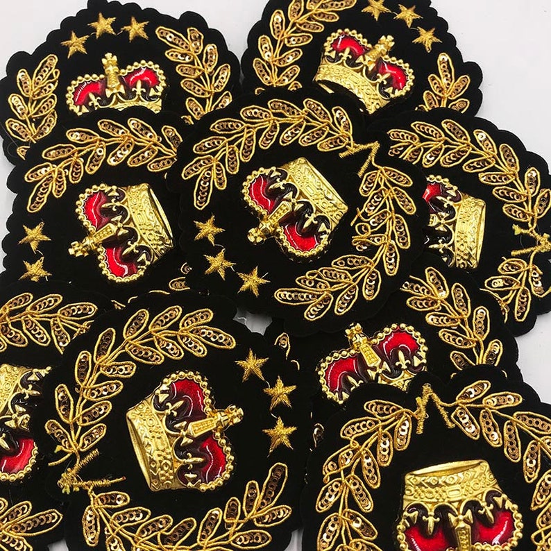 Delicate Gold Crown Embroidered Applique Patchembroidery - Etsy