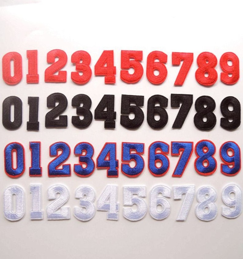 Colorful Embroidered Iron on Numbers Applique Patch,iron on Numerals ...