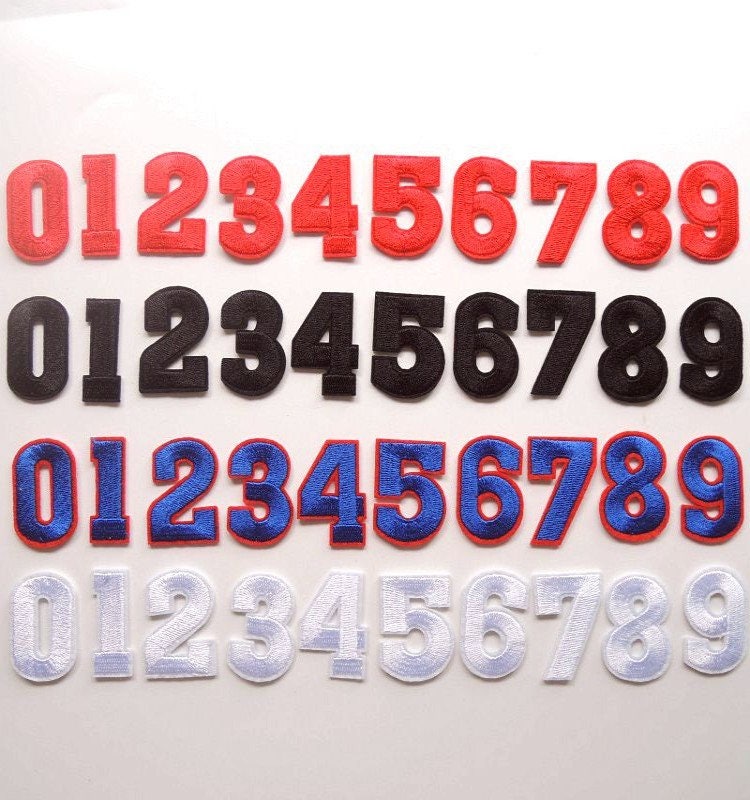 Colorful Embroidered Iron on Numbers Applique Patch,iron on Numerals ...