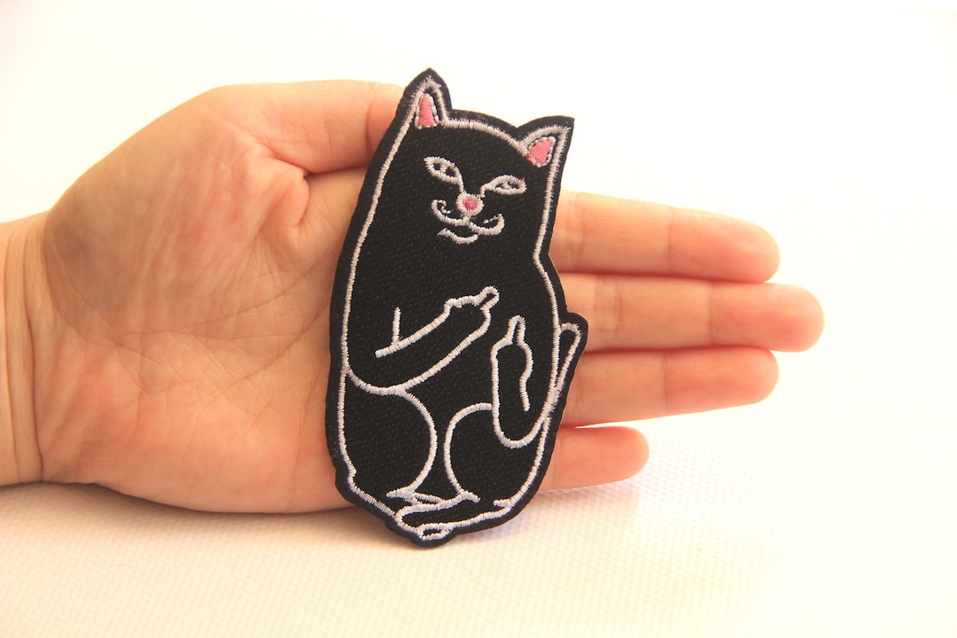 Black Cat Embroidery Iron on Applique Patch,embroideried Cat Patch ...
