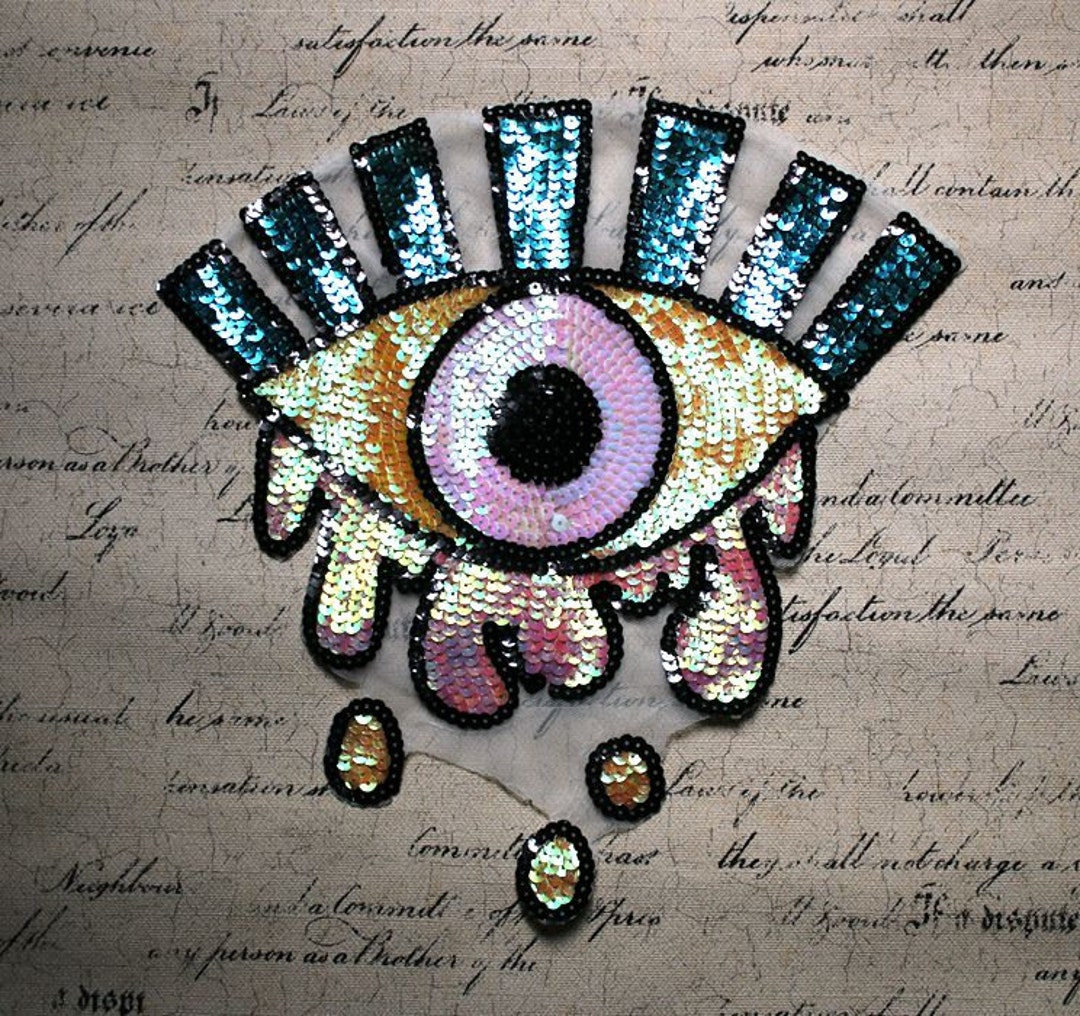 EYE Sequined Applique Patch,paillette Patch,sequins Eye Patch Supplies ...