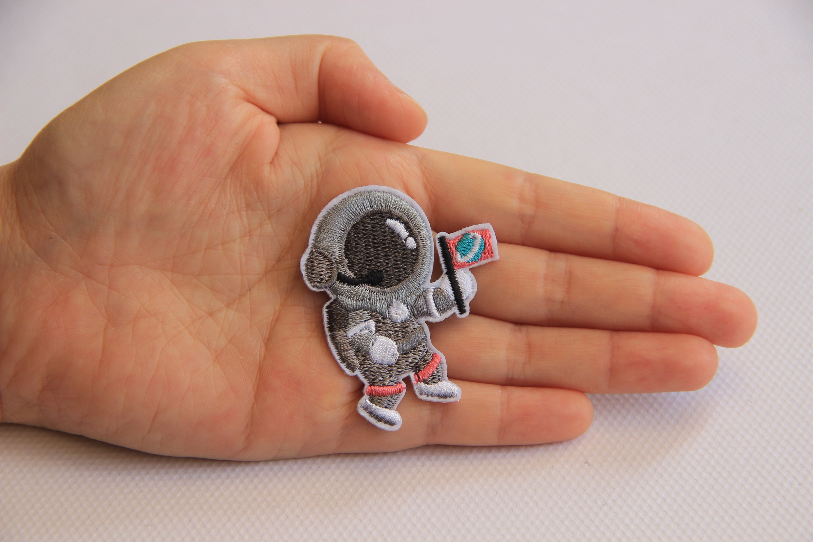 Astronaut or Satellite Embroidery Iron On Applique | Etsy