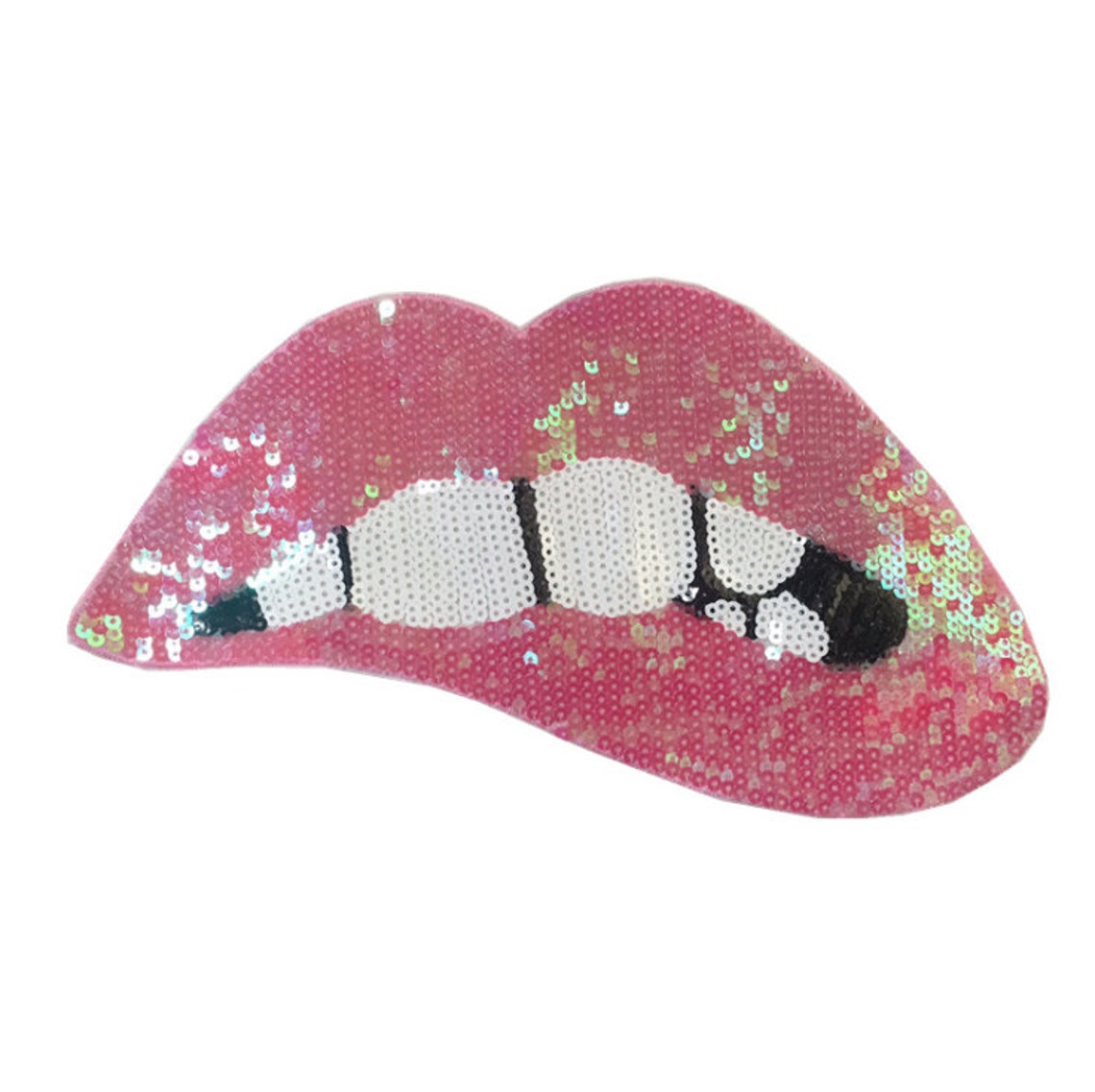 Pink Mouth Sequined Applique Patchpaillette Patchsequins Lip - Etsy