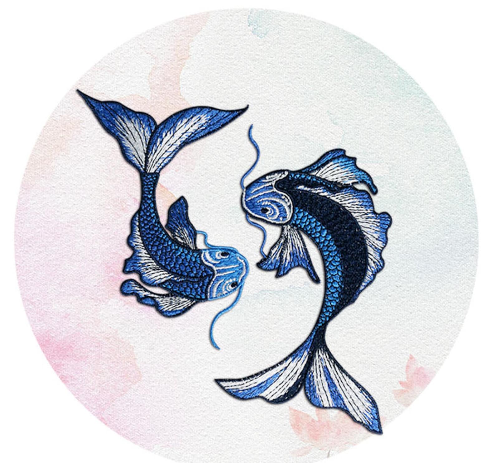 A Pair of Embroidered Fish Applique Patchembroidery Fishes - Etsy