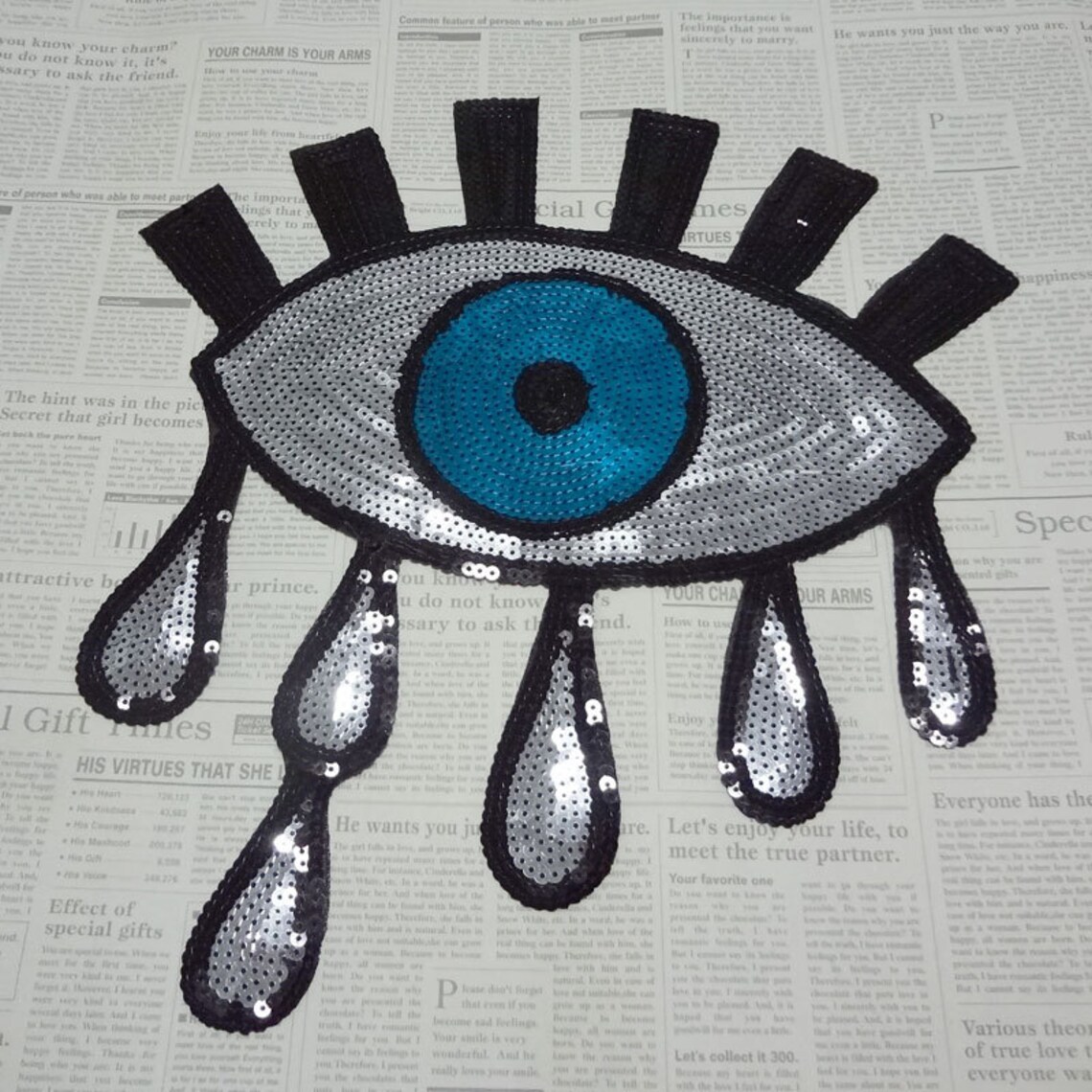 Large Eye Sequined Applique Patchpaillette Patchsequins Eyes | Etsy