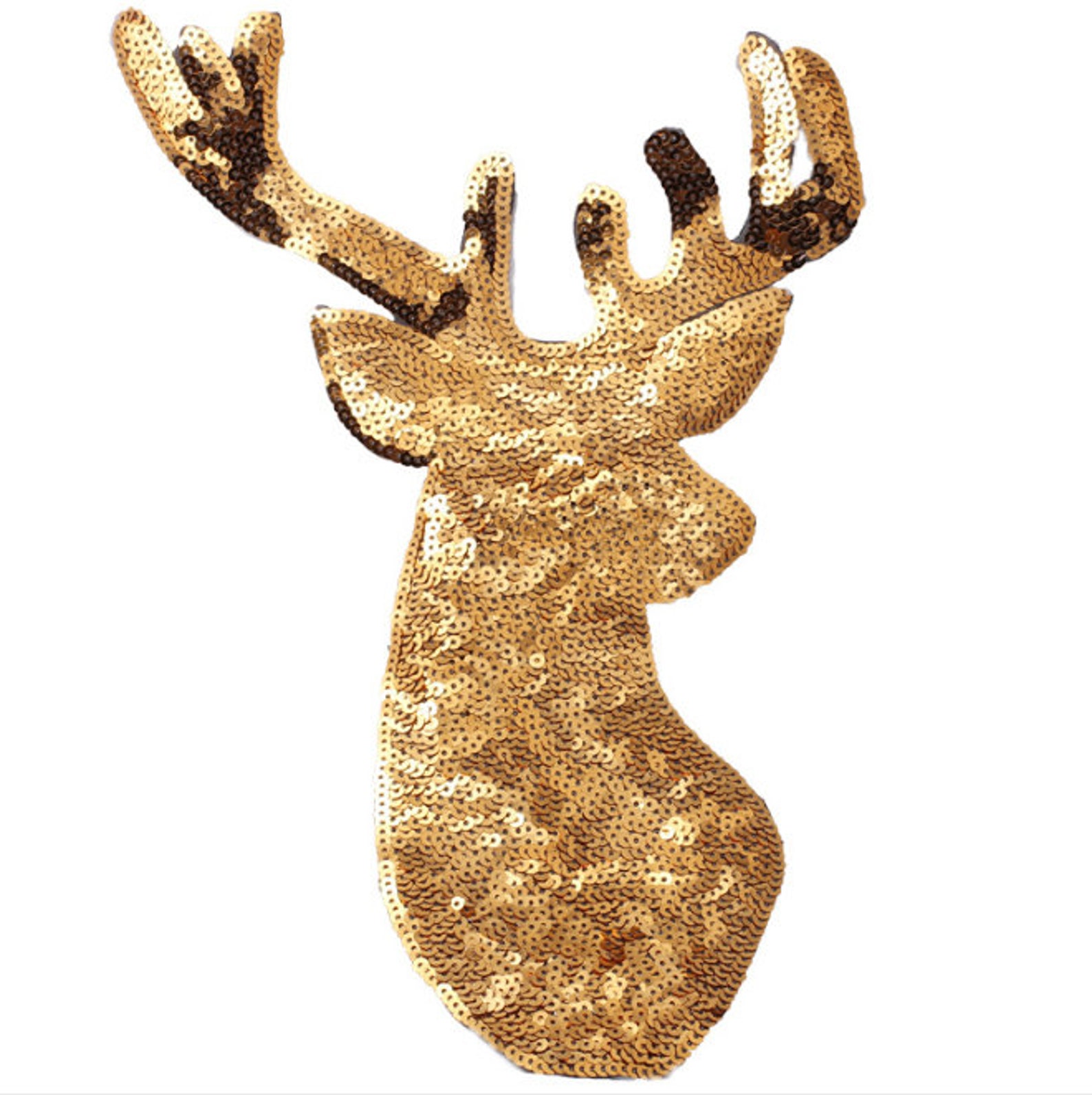 Large Deer Sequined Applique Patch,paillette Patch,sequins Deer Head ...