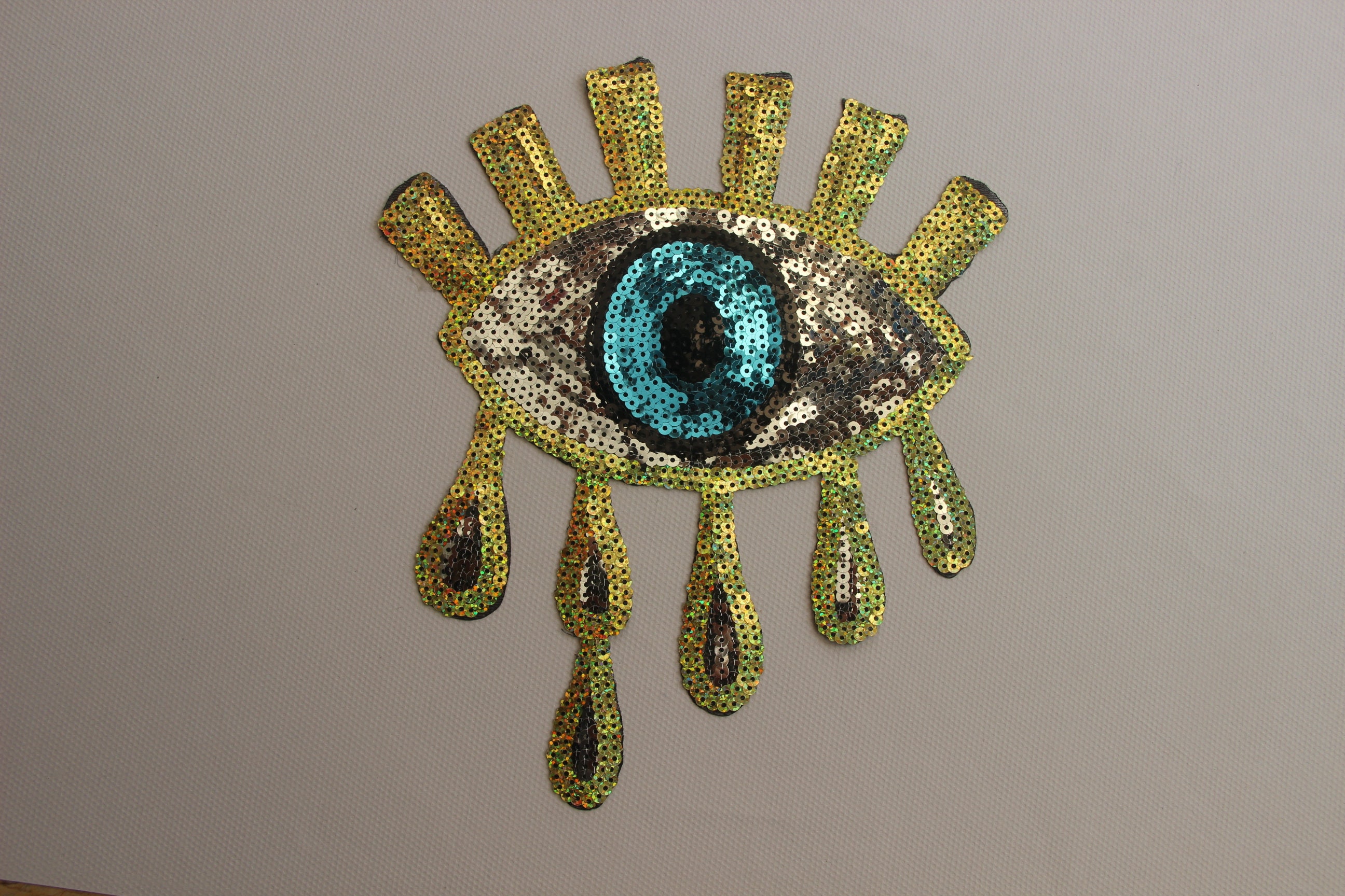 Golden Eye Sequined Applique Patch,paillette Patch,sequins Eyes Patch ...