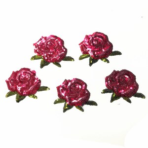 4 Pieces Flower Sequined Applique Patch,sequin Florals Sequins Patch ...