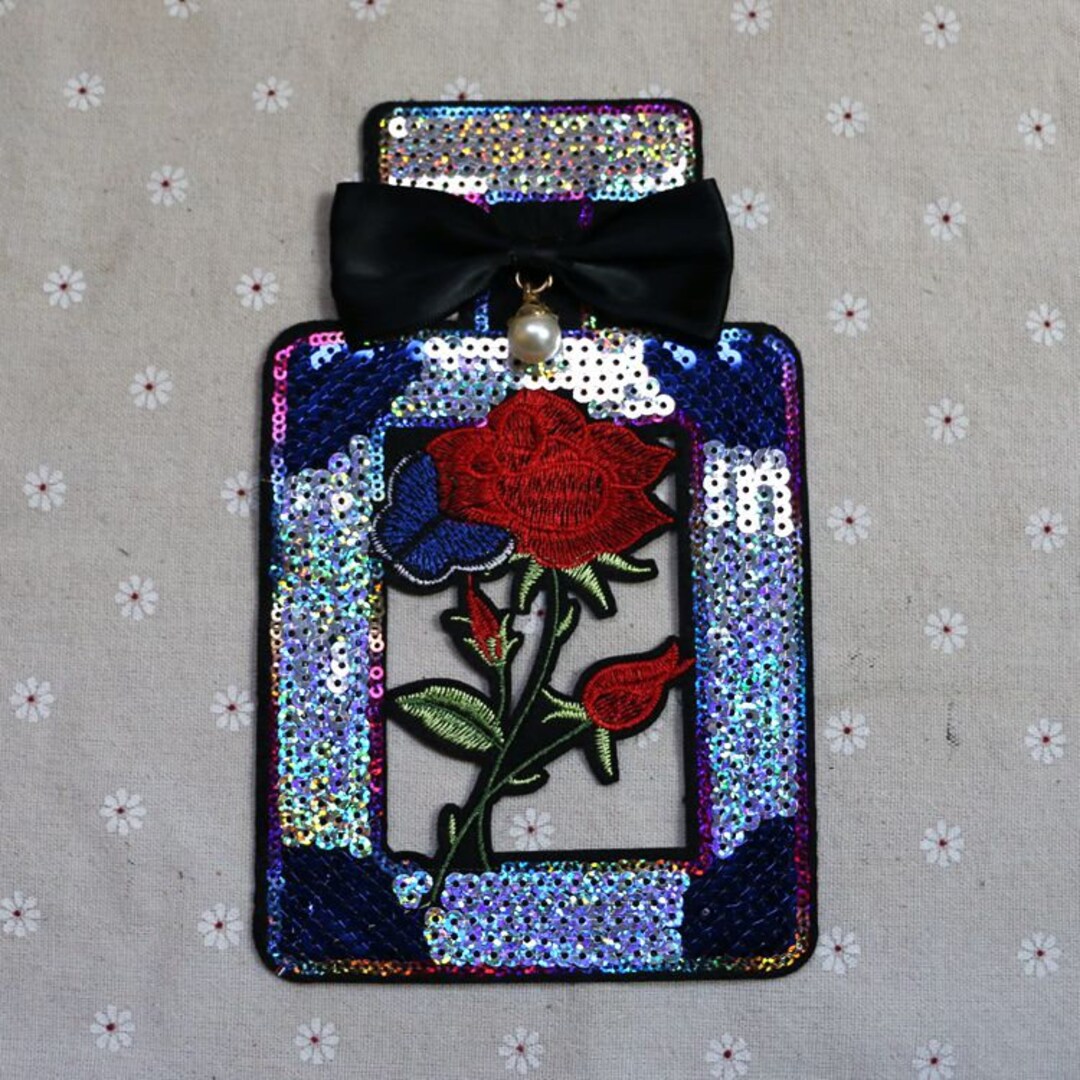 Floral Perfume Bottles Sequined Applique Patch,paillette Patch,sequins ...