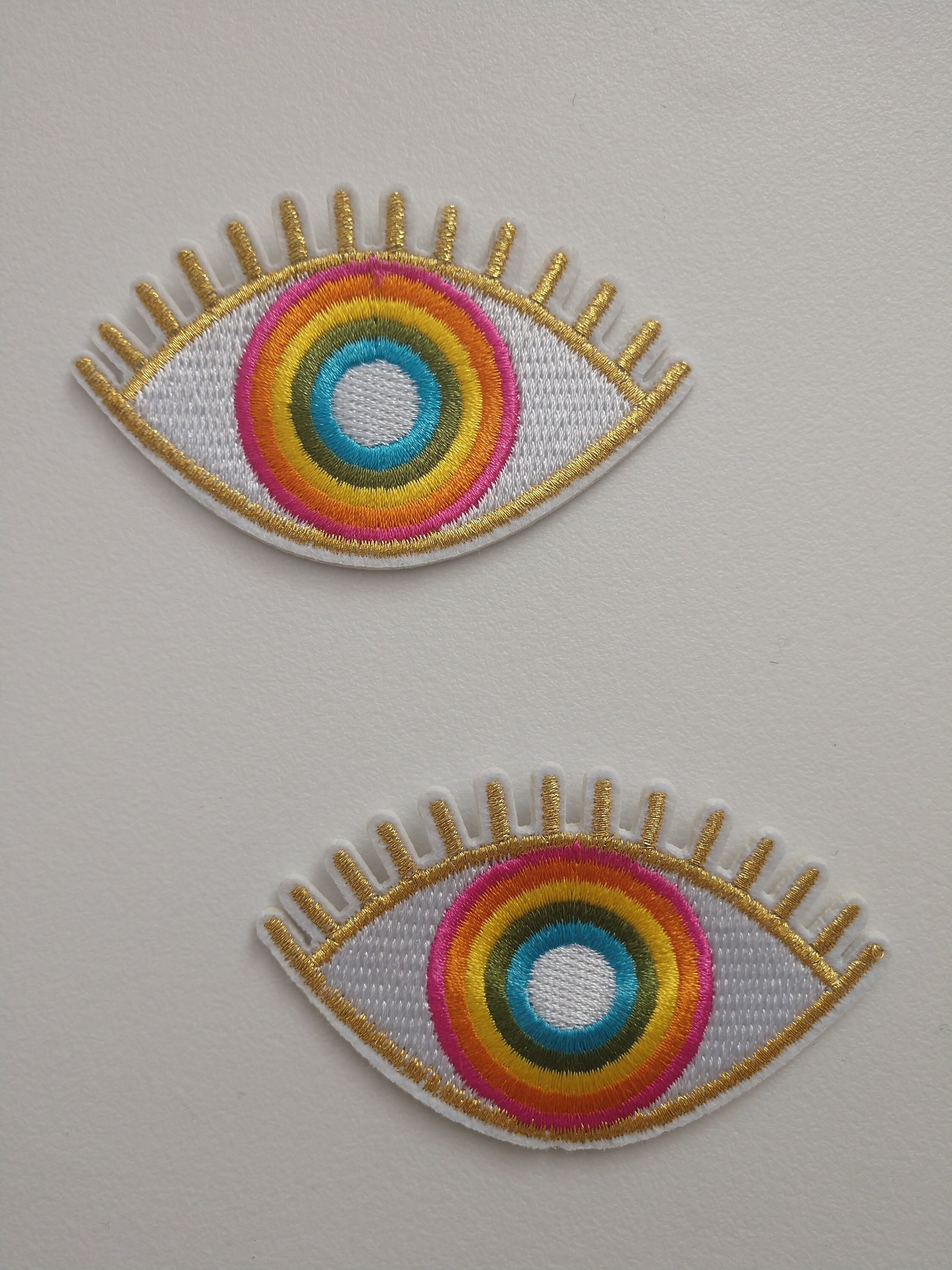A Pair of Eye Embroidered Iron on Applique Patchembroidery - Etsy