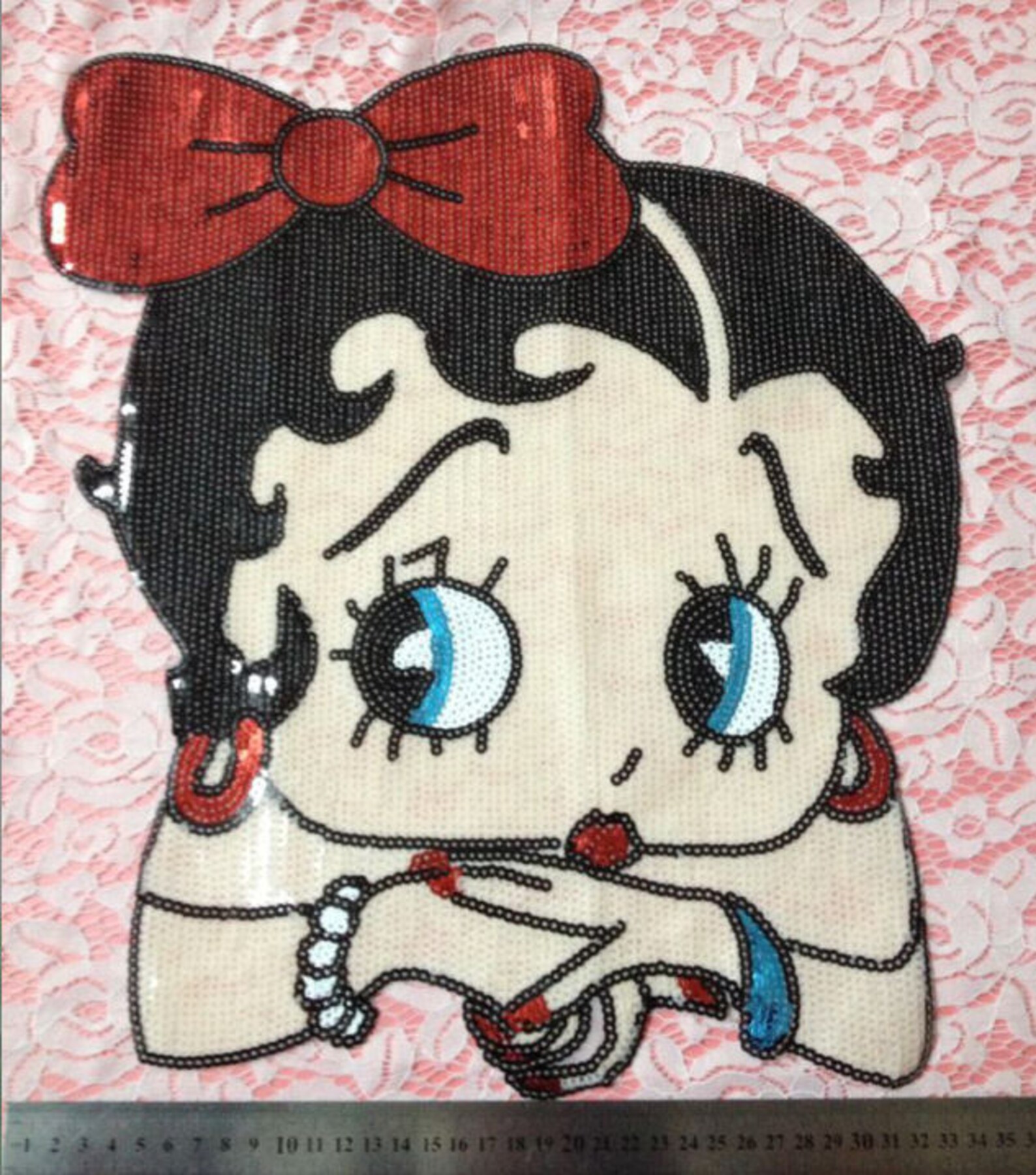 Cartoon Girl Sequined Applique Patchpaillette Patchsequins | Etsy