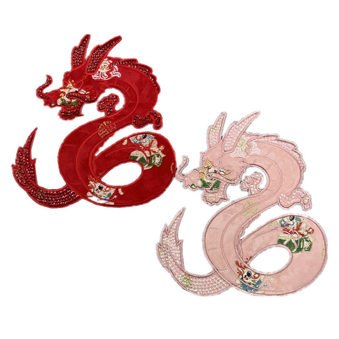 Delicate Dragon Embroidery Applique Patch,vintage Dragon Patch for Clothing or Dress,decorative ...