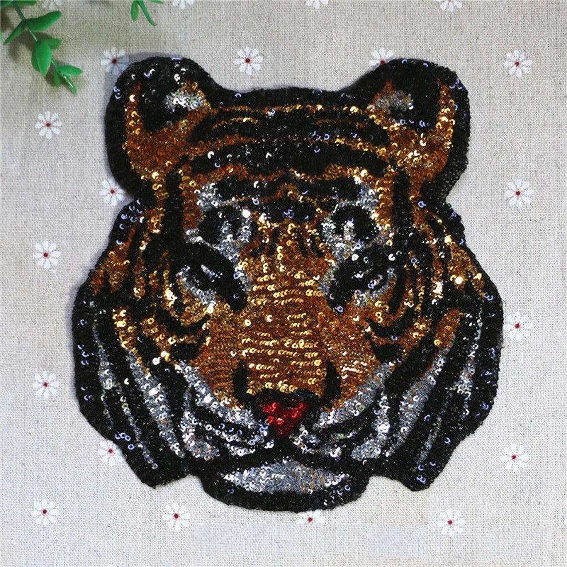 Large Tiger Head Sequined Applique Patchpaillette | Etsy