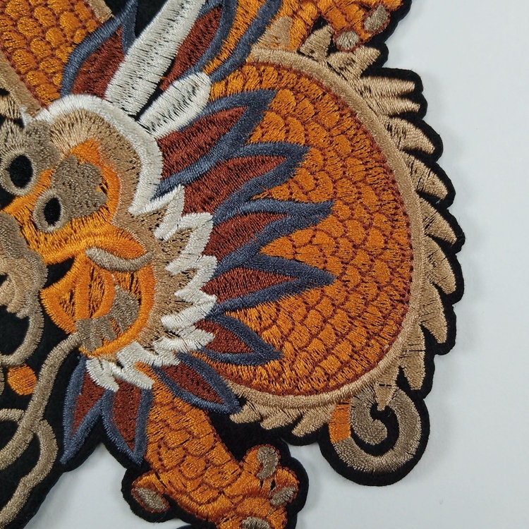 A Pair of Delicate Embroidered Dragon Applique Patchvintage | Etsy