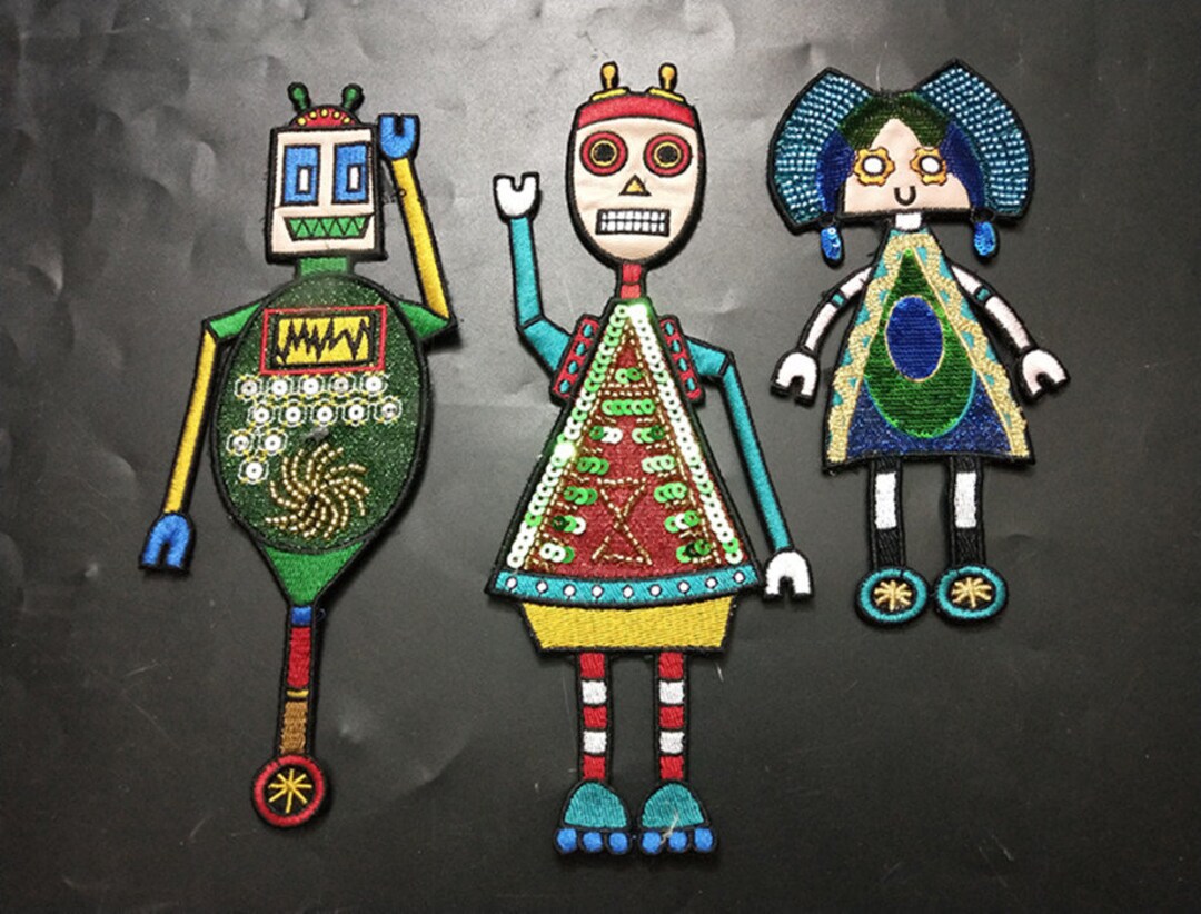 3 Pieces Robot Sequined Applique Patch,paillette Patch,sequins Robots ...