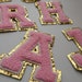 Pink Embroidered Letter Iron on Applique Patchembroidery Name - Etsy