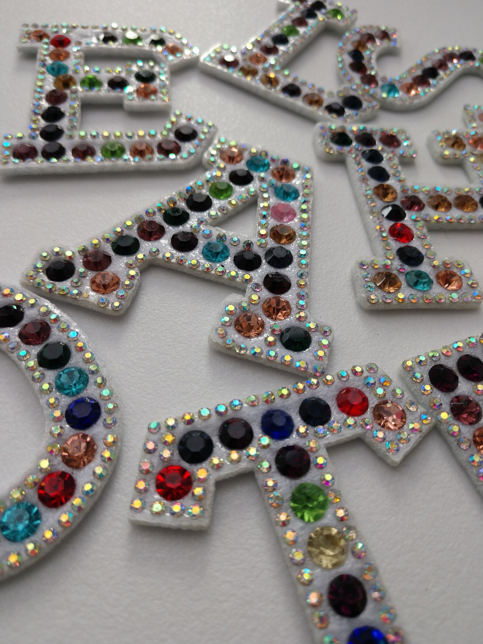 Colorful Diamond and Rhinestone Letters Iron on Applique - Etsy