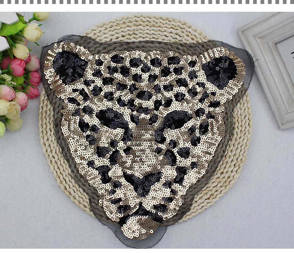 Huge Leopard Sequined Applique Patchpaillette Patchsequins | Etsy
