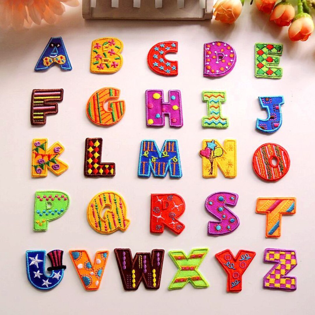Colorful Embroidered Iron on Letters Applique Patch,iron on Name ...