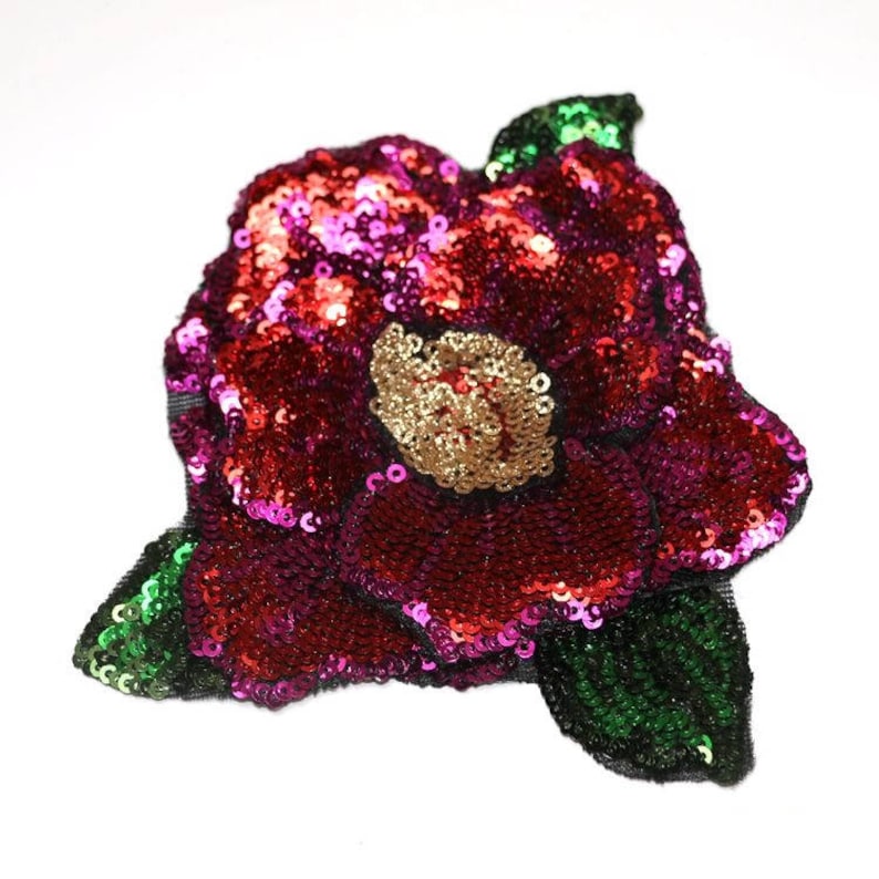 A Pair of Flower Sequined Applique Patch,vintage Sequin Florals Sequins ...